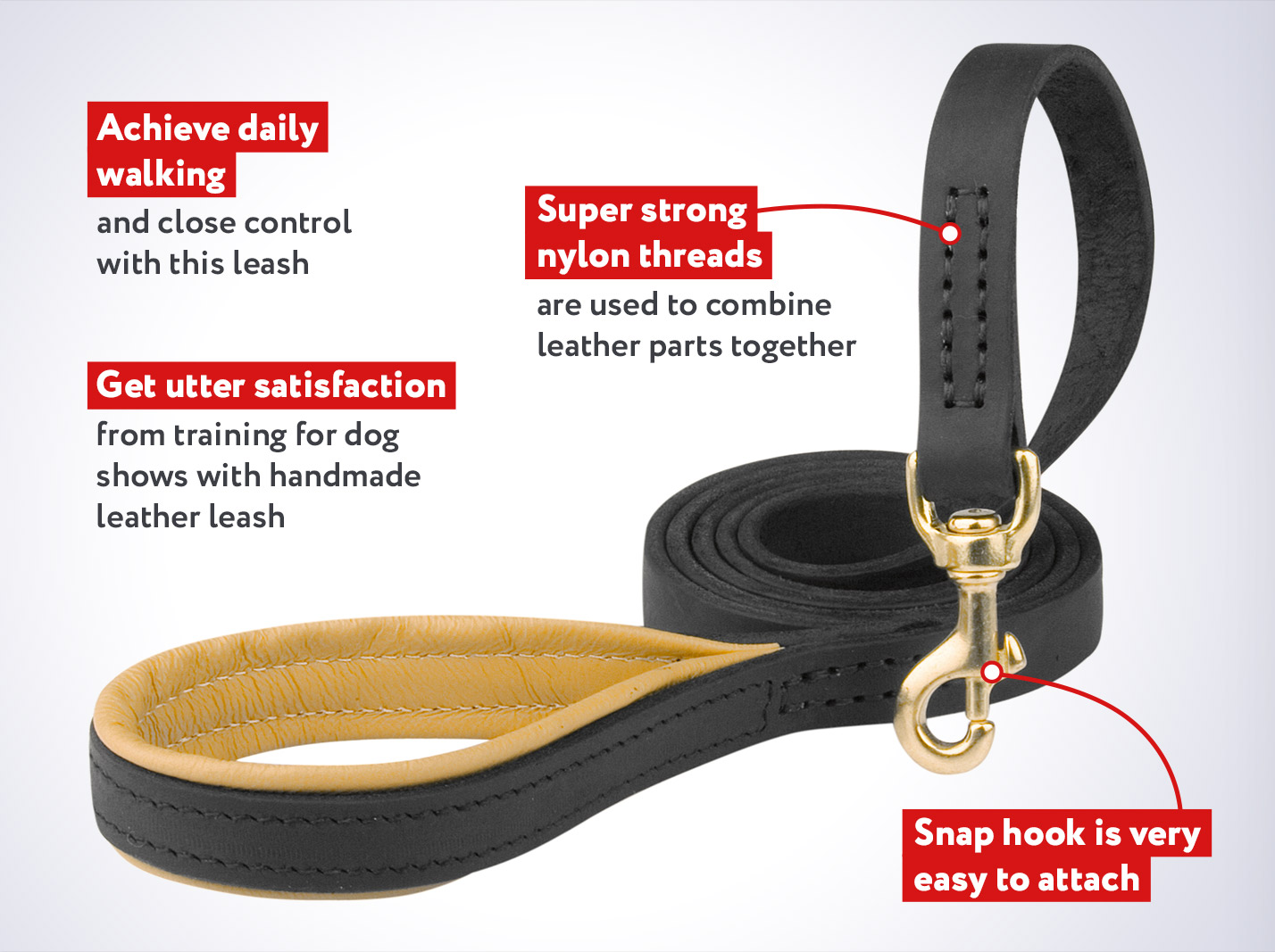 Leather Dog 【Leash】 with Support Material on the Handle : Mastiff ...